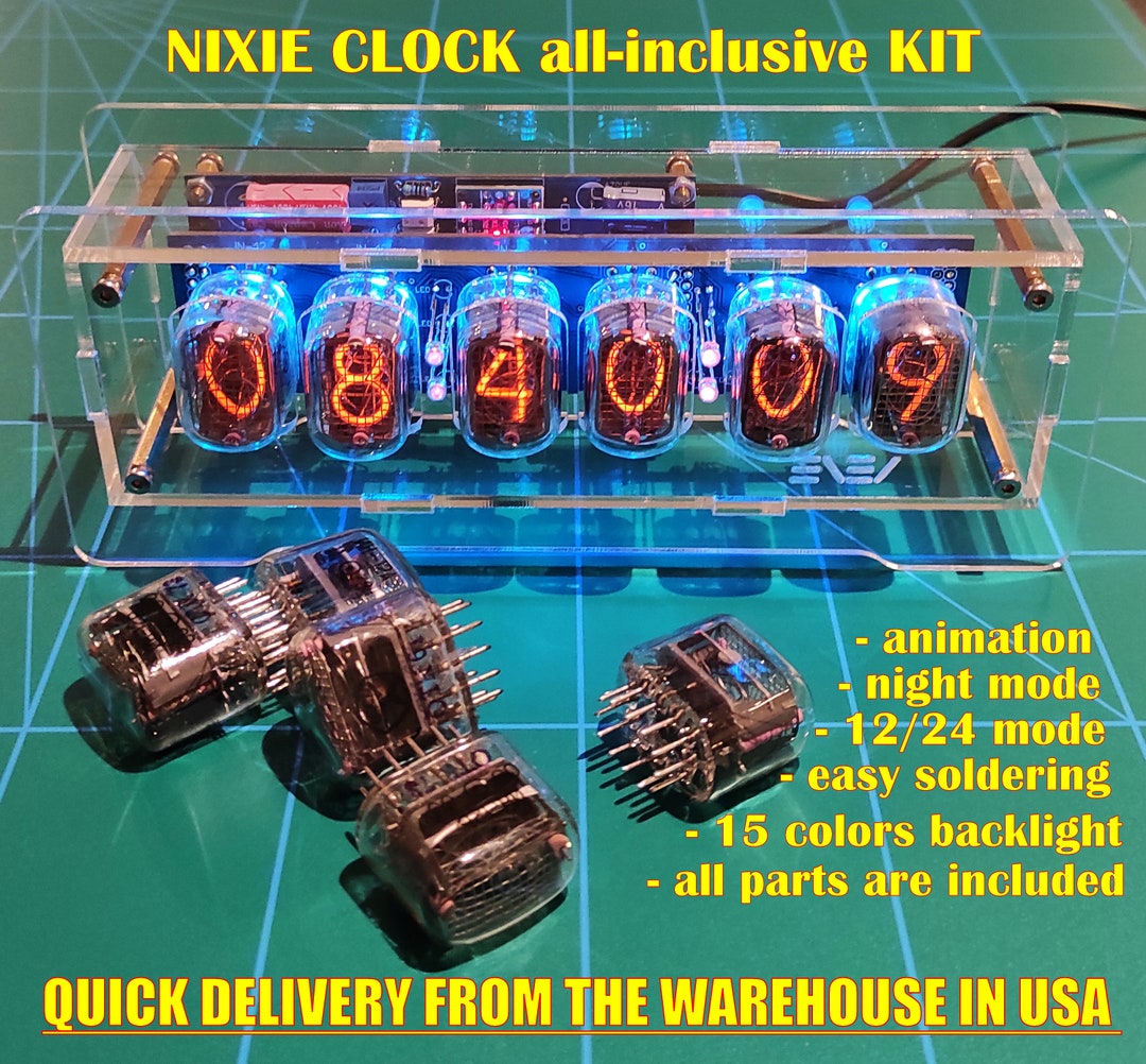KIT Nixie Clock With 6 Tubes Quick Delivery Best Quality - Etsy