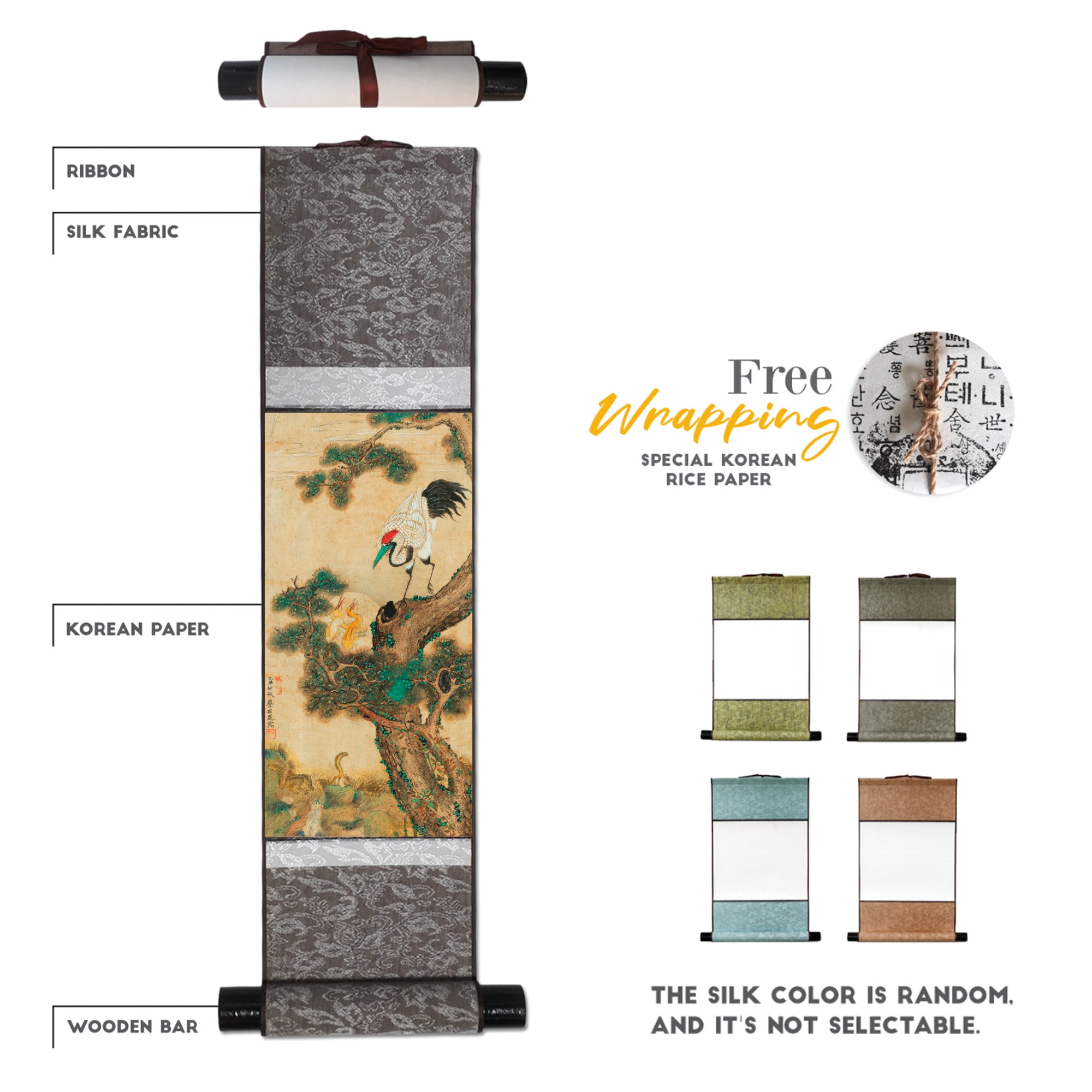 Korean Art Antique Korean Scroll Painting Korean Hanging - Etsy