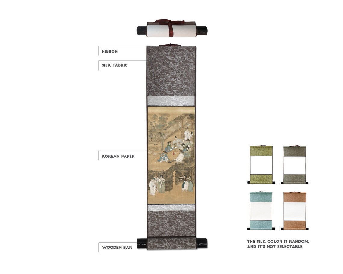 Korean Art Antique Korean Scroll Painting Wall Hanging | Etsy