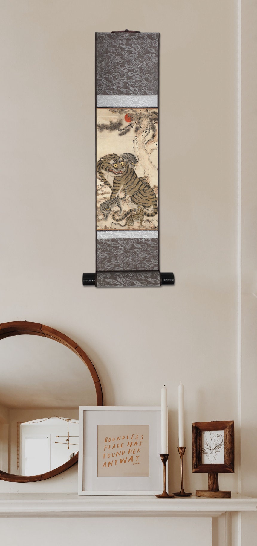 Korean Art Tiger Family Tiger Hanging Scrolls Tiger Wall Hanging Korean ...
