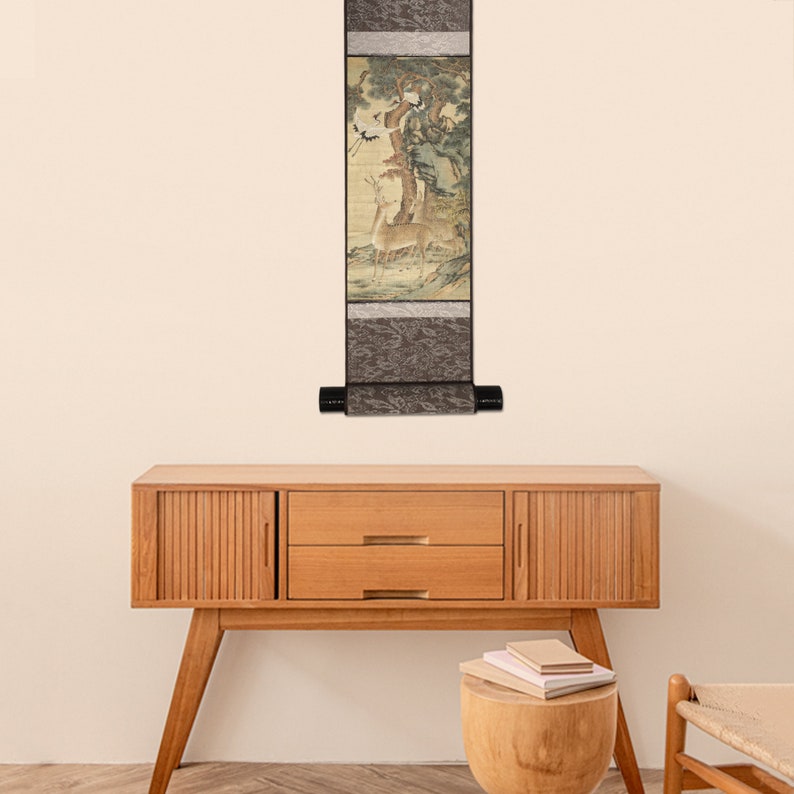 Korean Art, Antique Korean Scroll Painting, Korean Hanging Scroll ...