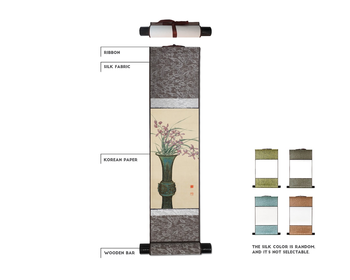 Korean art Antique Korean scroll painting Wall hanging | Etsy