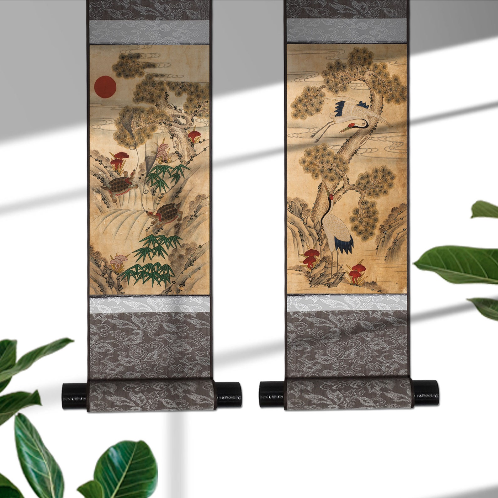 Korean Art Antique Korean Scroll Painting Wall Hanging | Etsy