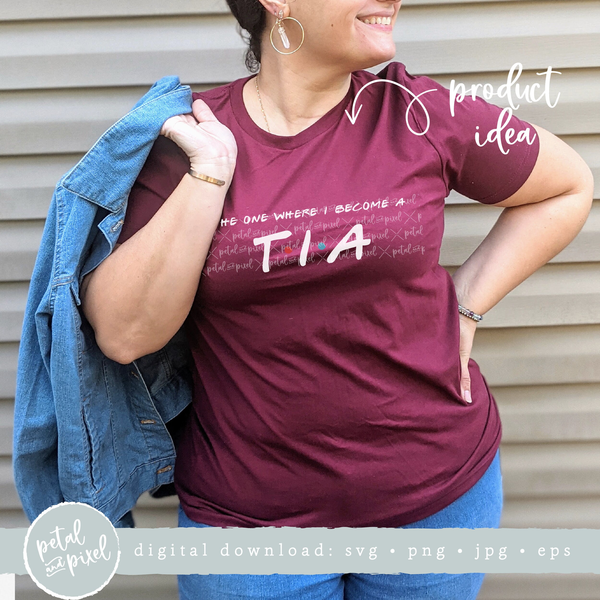 Tia SVG the One Where I Become a Tia Tia Shirt Tia Gift Friends Shirt ...