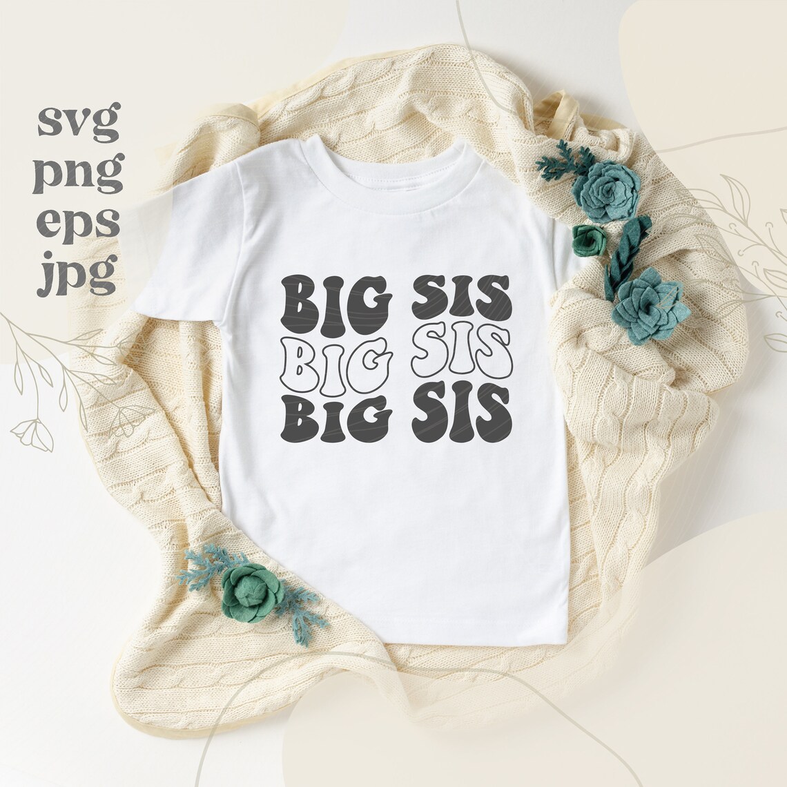 Retro Siblings SVG Bundle Big Sis SVG Middle Sister SVG - Etsy