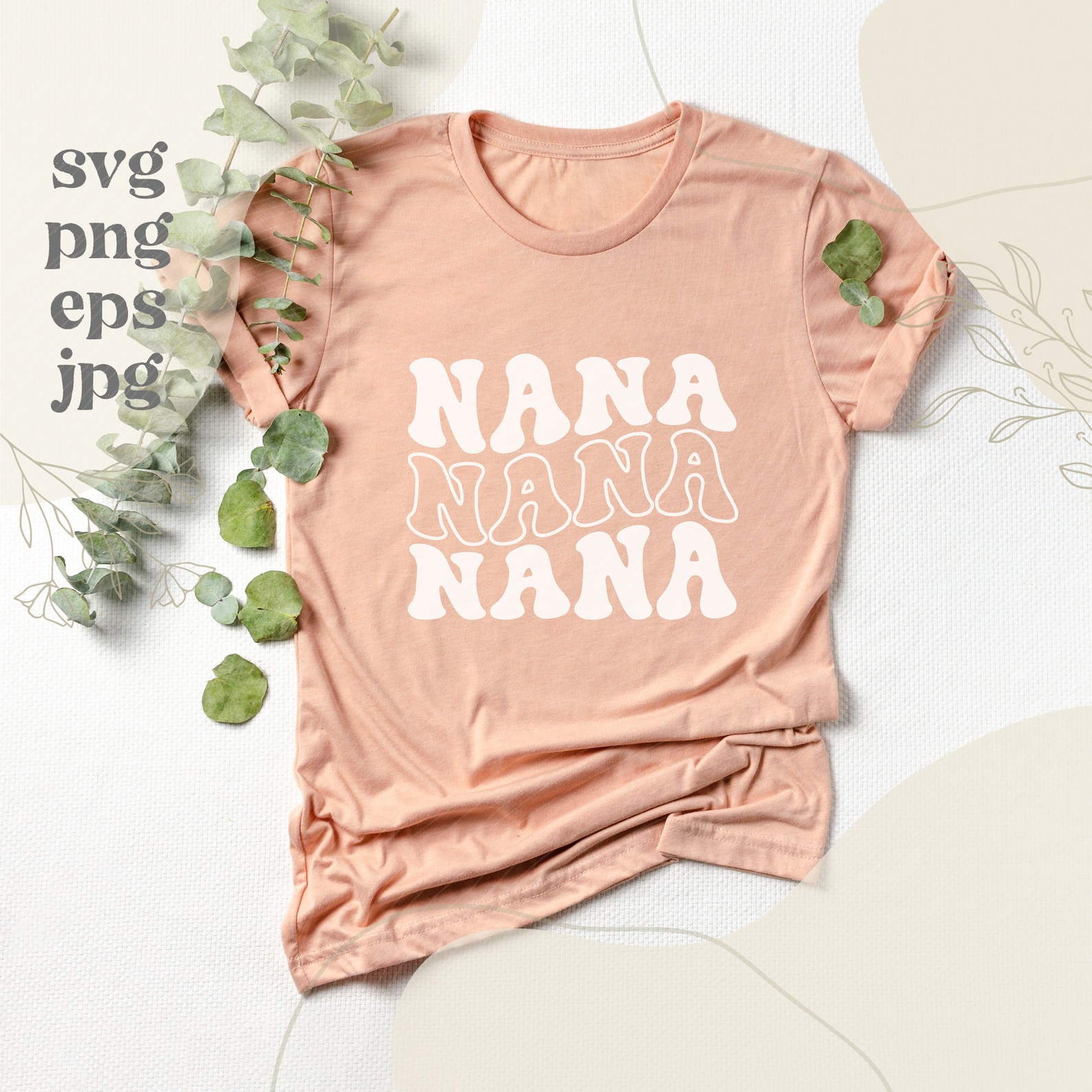Retro Nana Svg Mothers Day Svg Stacked Nana Png Retro Vintage Nana