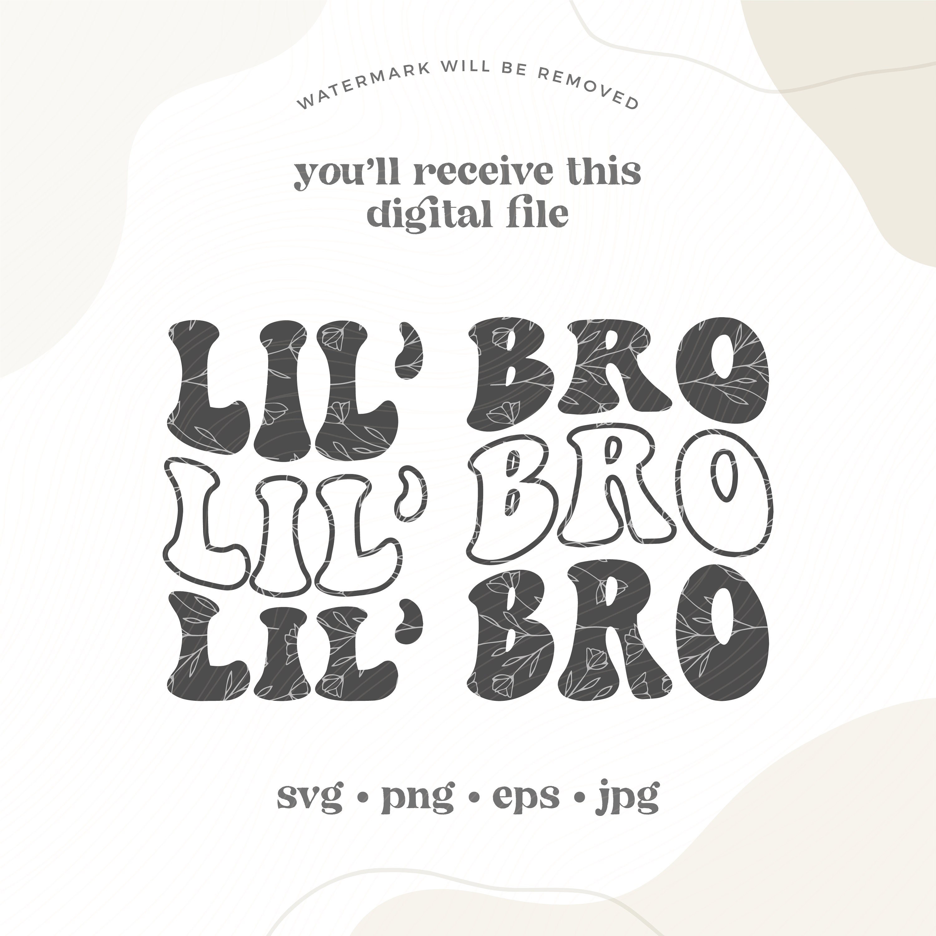 Retro Lil Bro SVG Boho Little Brother Png Retro Brother - Etsy