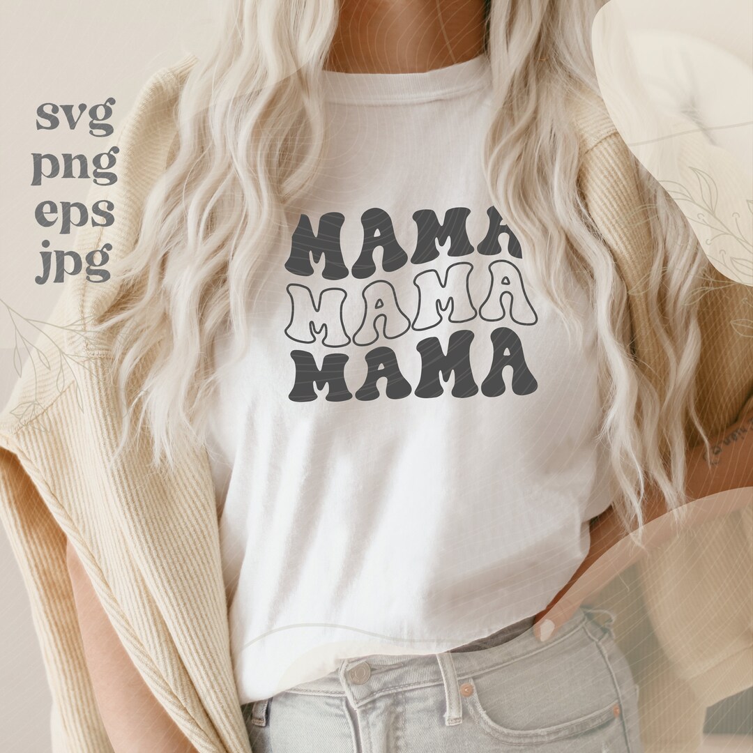Retro Mama SVG Files Mothers Day SVG Retro Vintage Mama Clipart Stacked ...