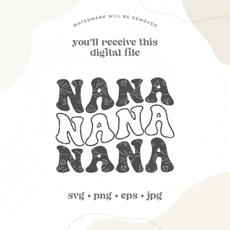 Retro Nana Svg Mothers Day Svg Stacked Nana Png Retro Vintage Nana