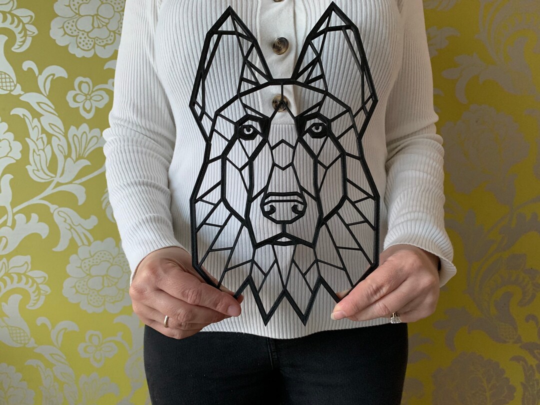 Geometric German Shepherd Alsatian Dog Pet Wall Art Decor Hanging ...