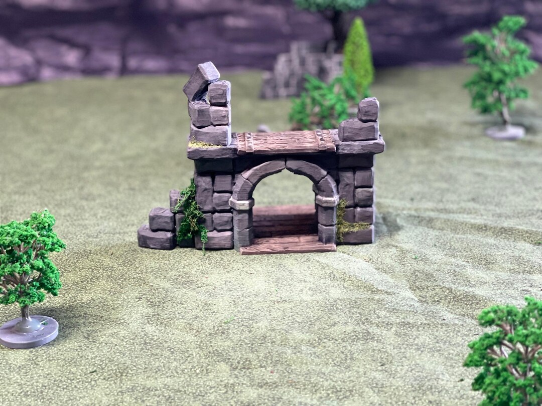 Medieval Castle Platform Archway 28mm Tabletop RPG Wargaming Scenery ...