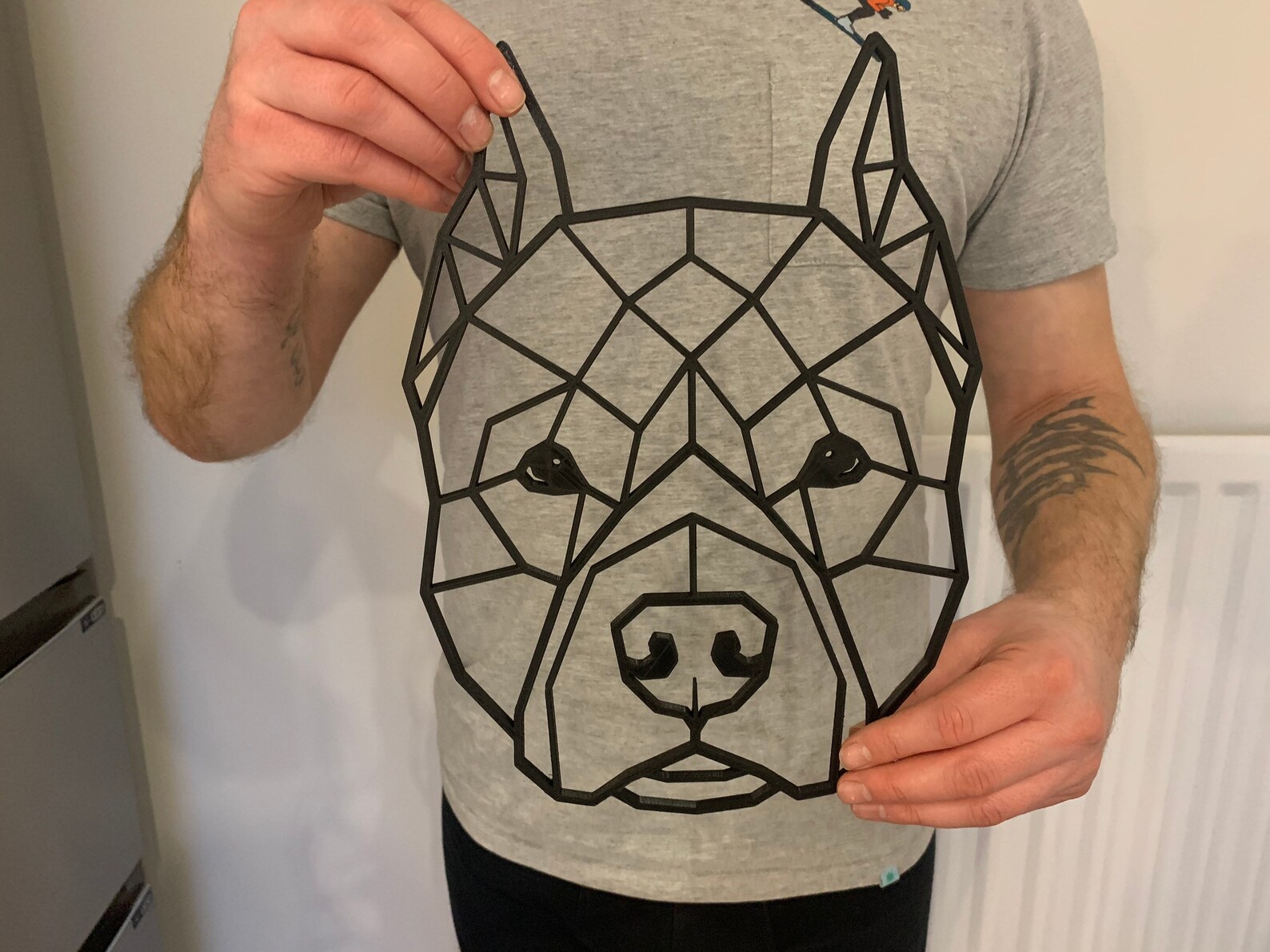 Geometric XL American Bully Dog Pet Wall Art Decor Hanging Decoration ...