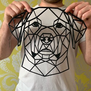 Geometric Labrador Retriever Dog Pet Wall Art 3D Printed 30cm X 26cm ...