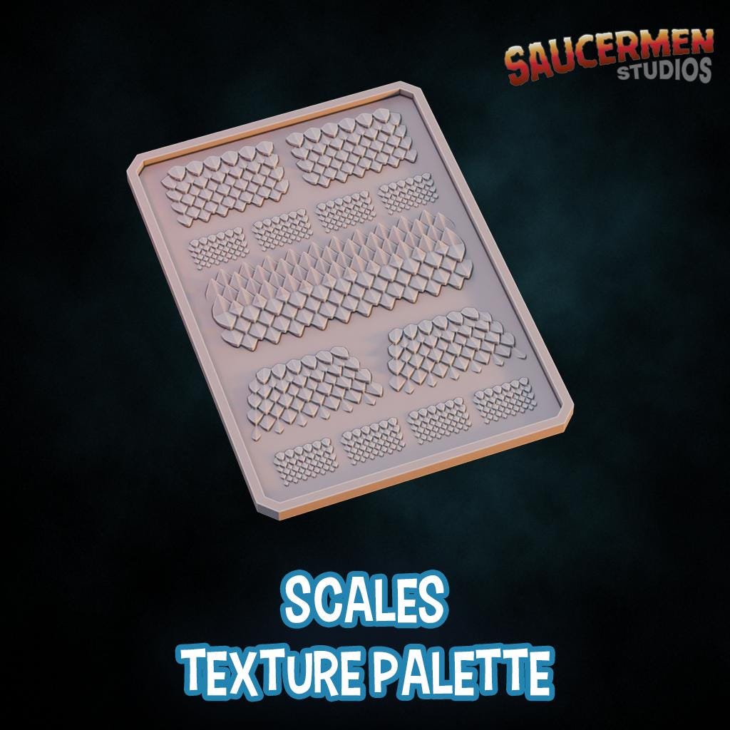 Reptile Scales Armour Dry Brush Texture Palette for Miniature Painting ...