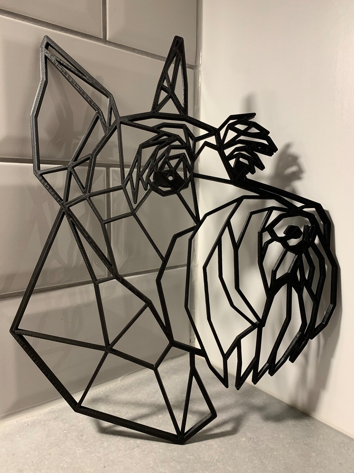 Geometric Schnauzer Dog Pet Head Wall Art Decor Hanging Decoration 3D ...