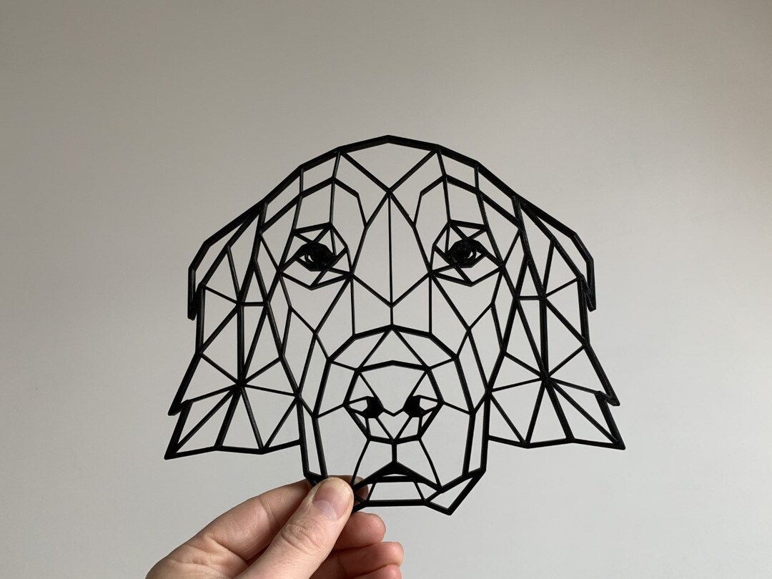 Geometric Golden Retriever Dog Pet Wall Art Decor Hanging Decoration 3D ...