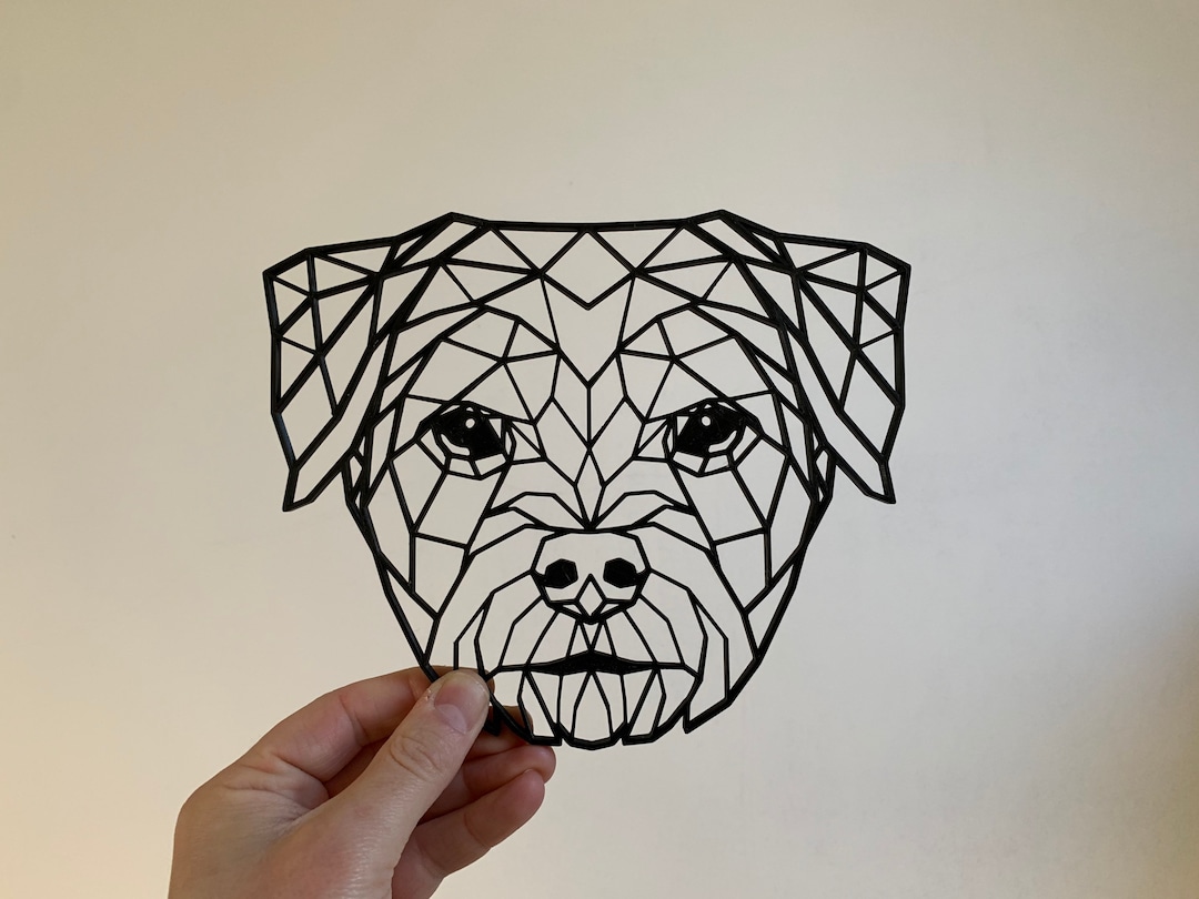 Geometric Border Terrier Dog Pet Wall Art Decor Hanging Decoration 3D ...