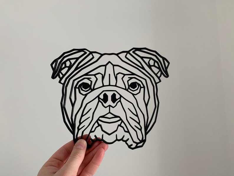 Geometric English Bulldog British Bulldog Dog Pet Wall Art Decor ...