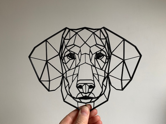 Geometric Sausage Dog Dachshund Pet Head Wall Art Decor - Etsy UK