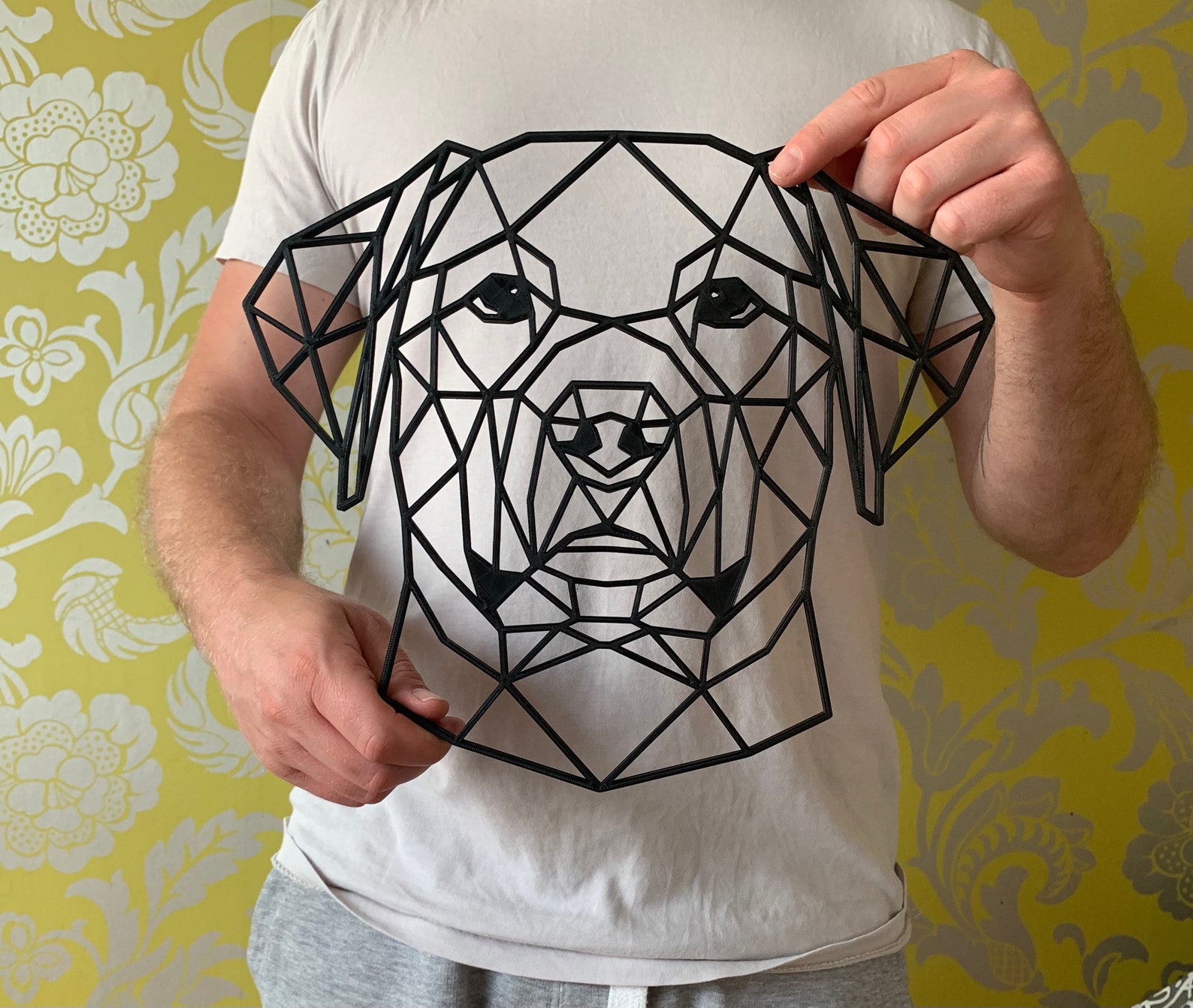 Geometric Labrador Retriever Dog Pet Wall Art 3D Printed 30cm X 26cm ...
