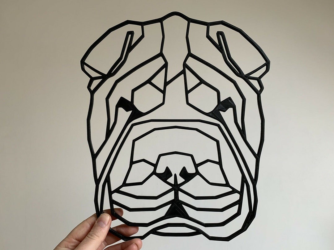 Geometric Shar Pei Dog Pet Wall Art Decor Hanging Decoration 3D Printed ...