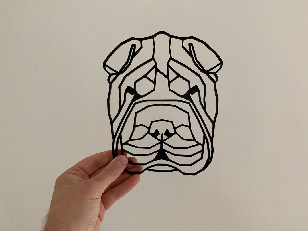 Geometric Shar Pei Dog Pet Wall Art Decor Hanging Decoration 3D Printed ...