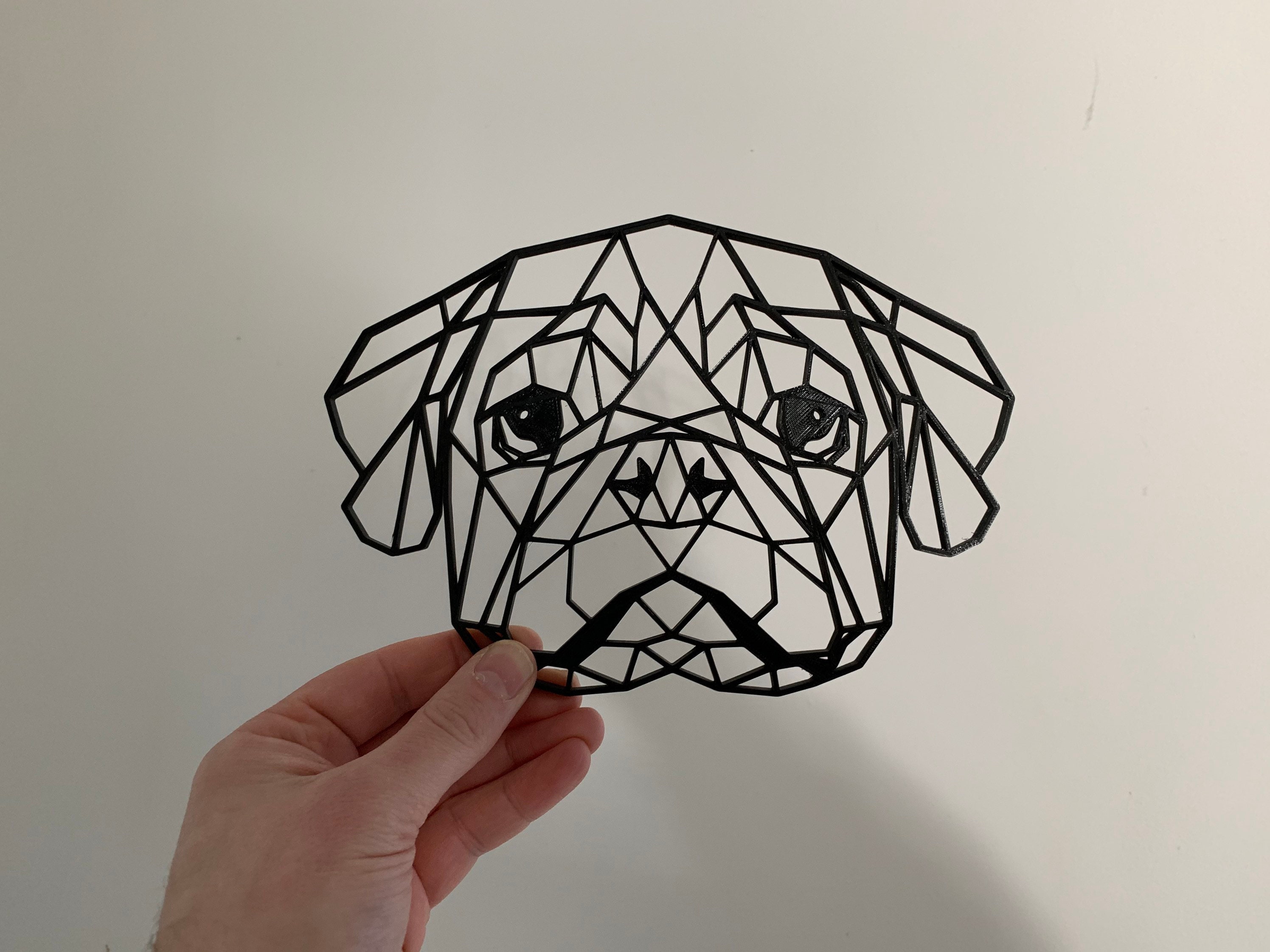 Geometric Pug Dog Pet Wall Art Decor Hanging Decoration 3D | Etsy