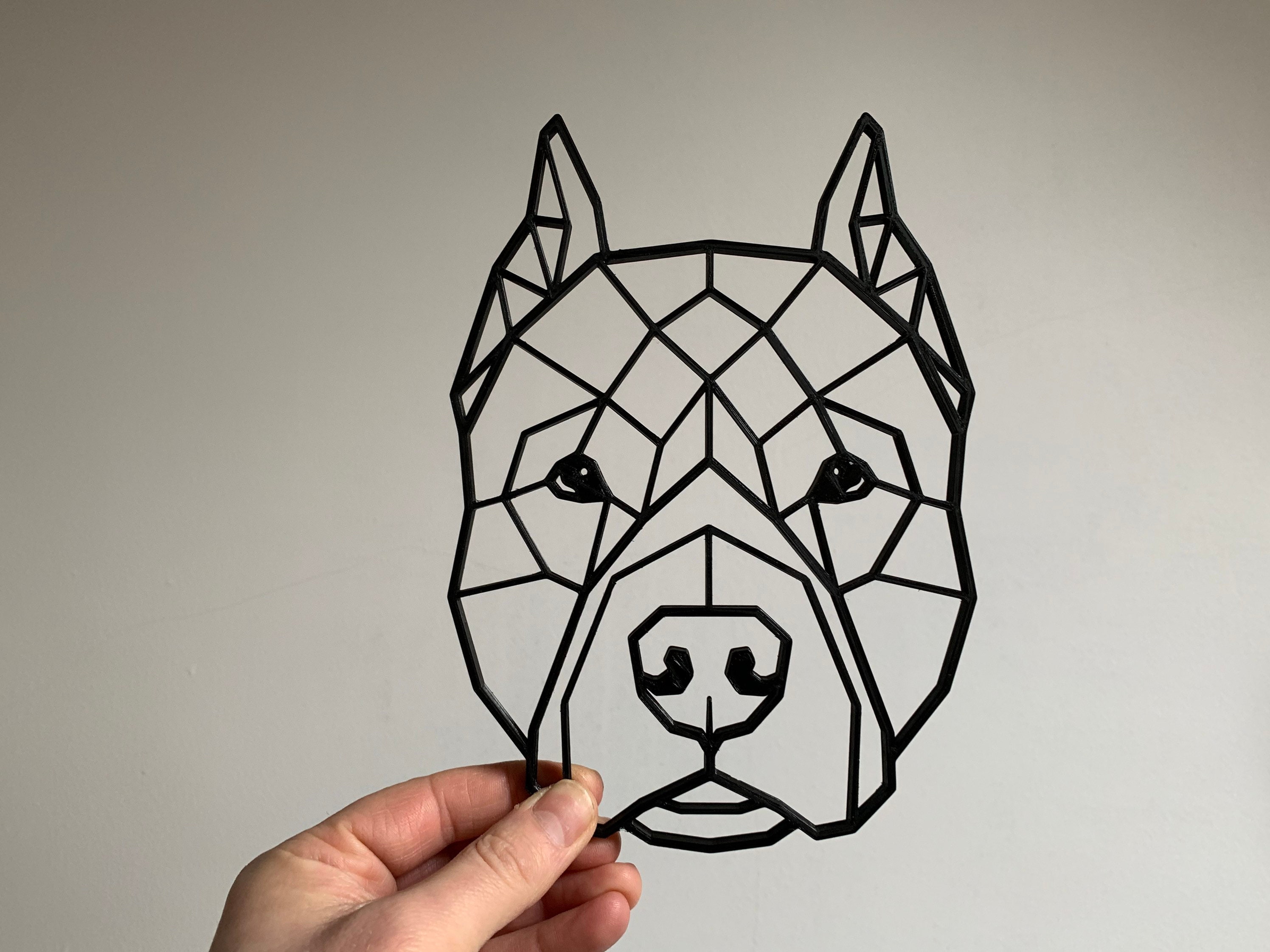 Geometric XL American Bully Dog Pet Wall Art Decor Hanging | Etsy