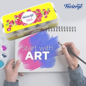 Pidilite Fevicryl Acrylic 10 Colours DIY Paint Rich Pigment Non-craking ...