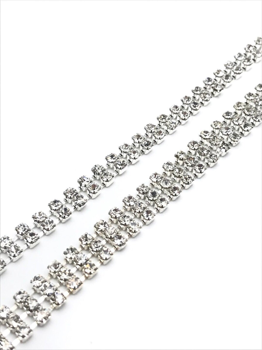 1m SS8 A++ Quality Diamante Crystal Chain Silver Chain Lace for Wedding ...