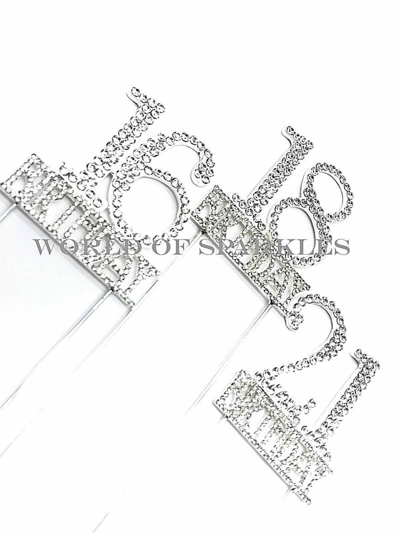 Silver 5.5cm Diamond Rhinestone Number 40 Birthday Cake Topper | Etsy