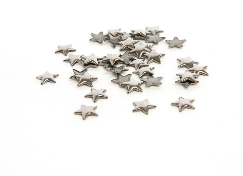 50pcs X Iron on Hot-fix Metal Star Stud Bead Rivets for Belts Shoes ...