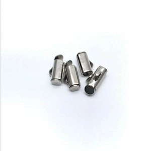 Slide on End Clasp Tubes Slider End Caps in Silver Gold for Jewellery ...