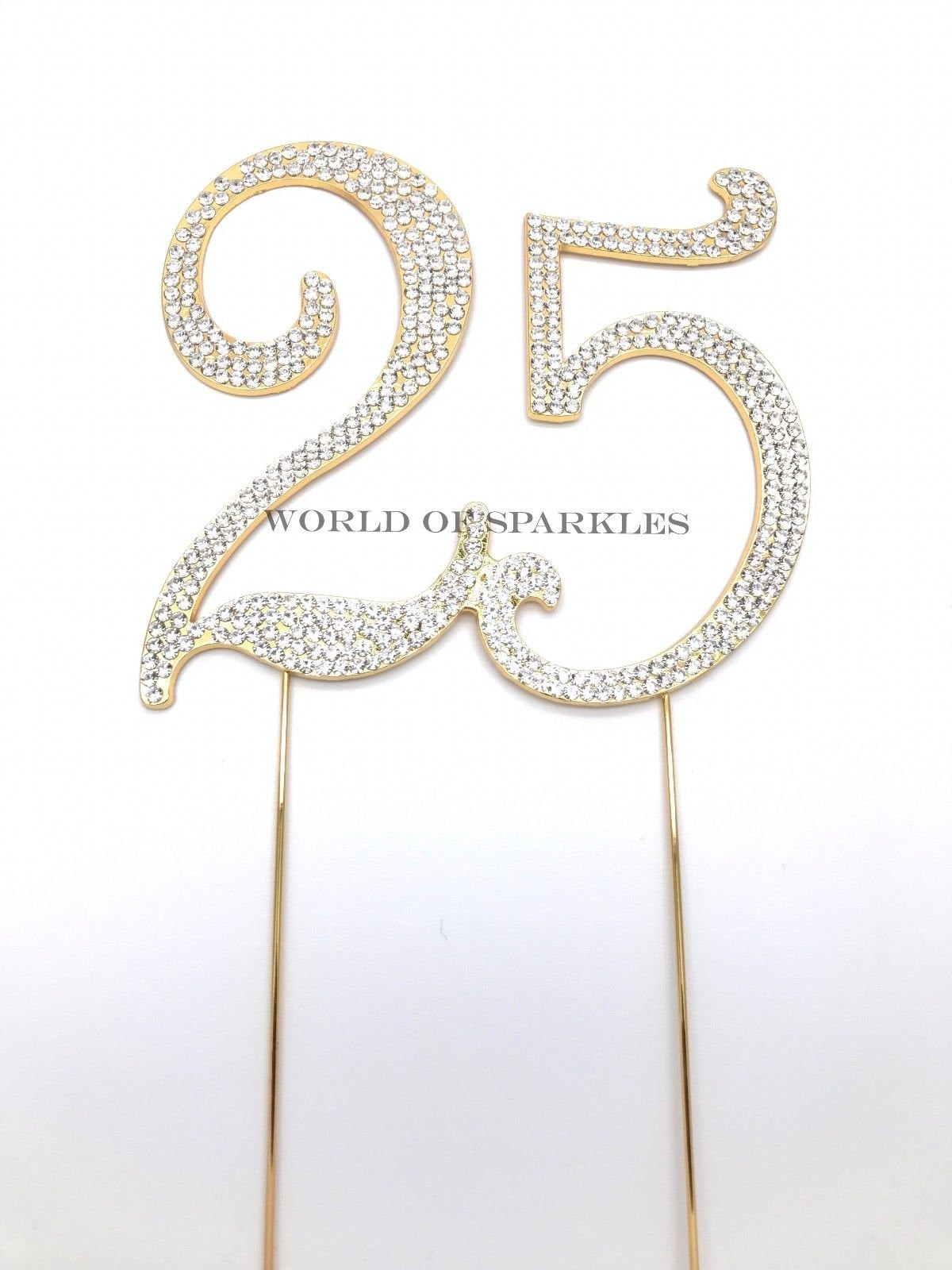 120mm Diamante Rhinestone Cake Topper in Gold Single Numbers | Etsy