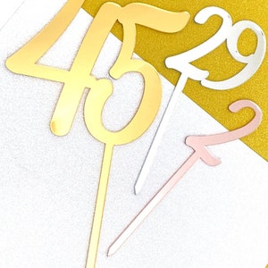 Acrylic Fonta Number Cake Topper Decorating Personalise Custom Colour ...