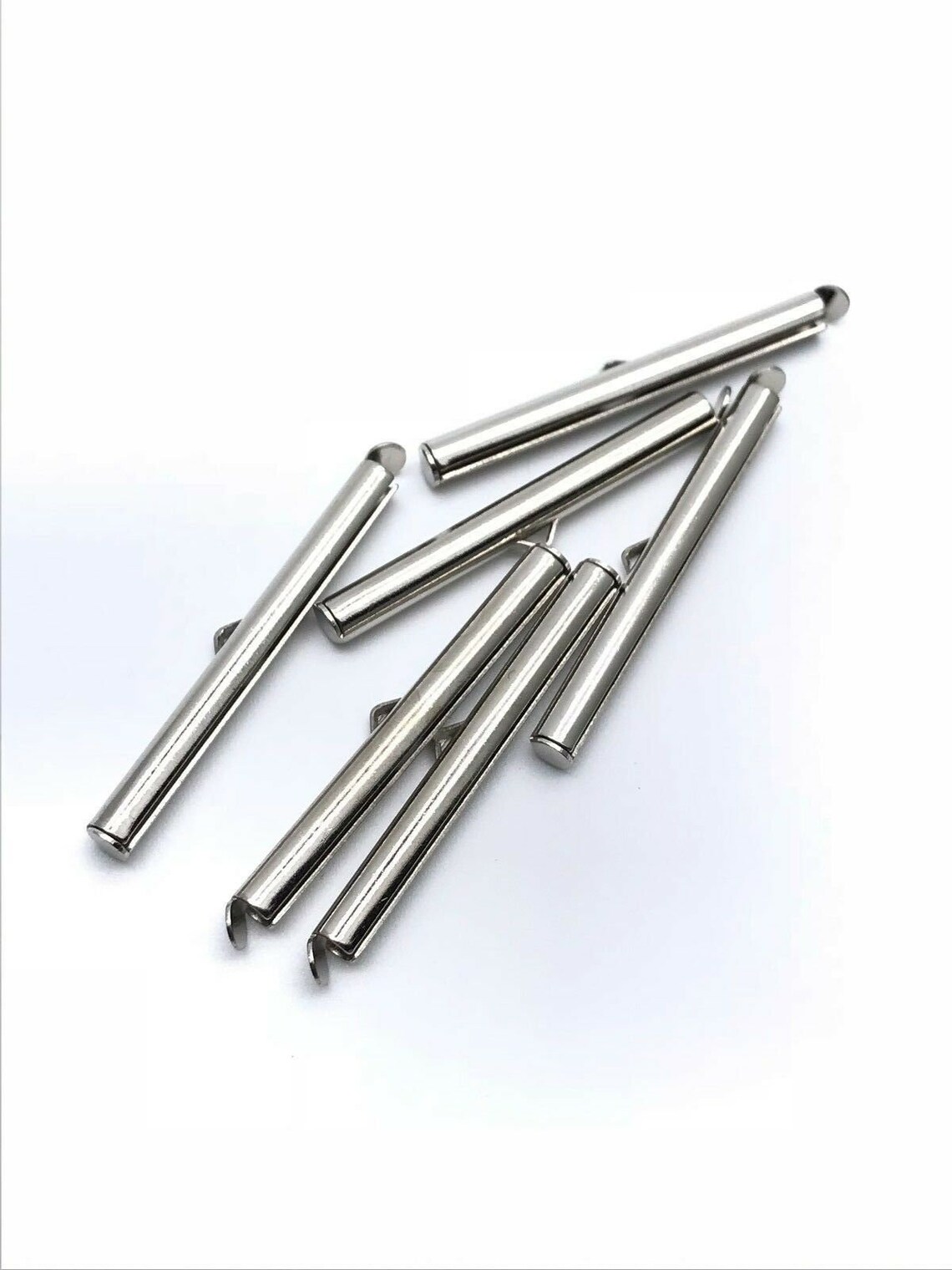 Slide on End Clasp Tubes Slider End Caps in Silver Gold for Jewellery ...
