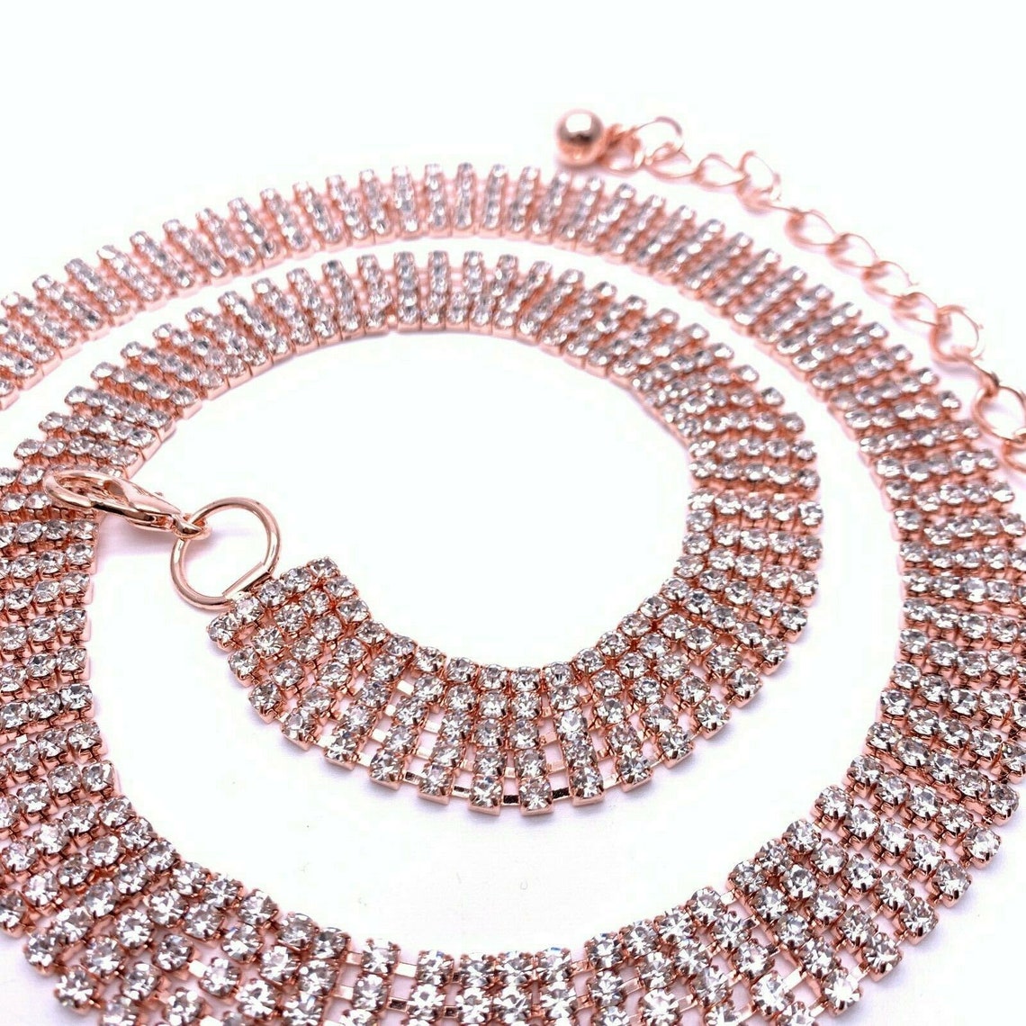 Diamante Diamond Rose Gold Waist Chain Belt Women Girls Party Wear ...