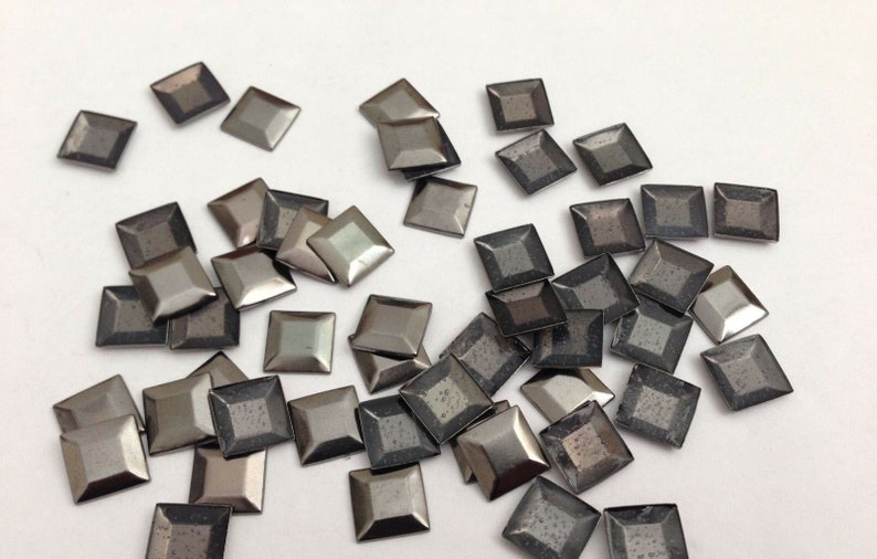 50pcs Iron on Hot Fix Square Metal Flat Back Studs for | Etsy