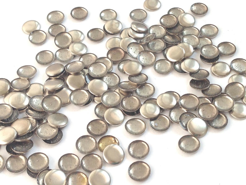 50pcs X Hotfix Iron on Round Metal Nail Head Studs Flat Beads for ...