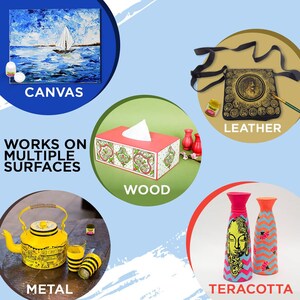 Pidilite Fevicryl Acrylic 10 Colours DIY Paint Rich Pigment Non-craking ...