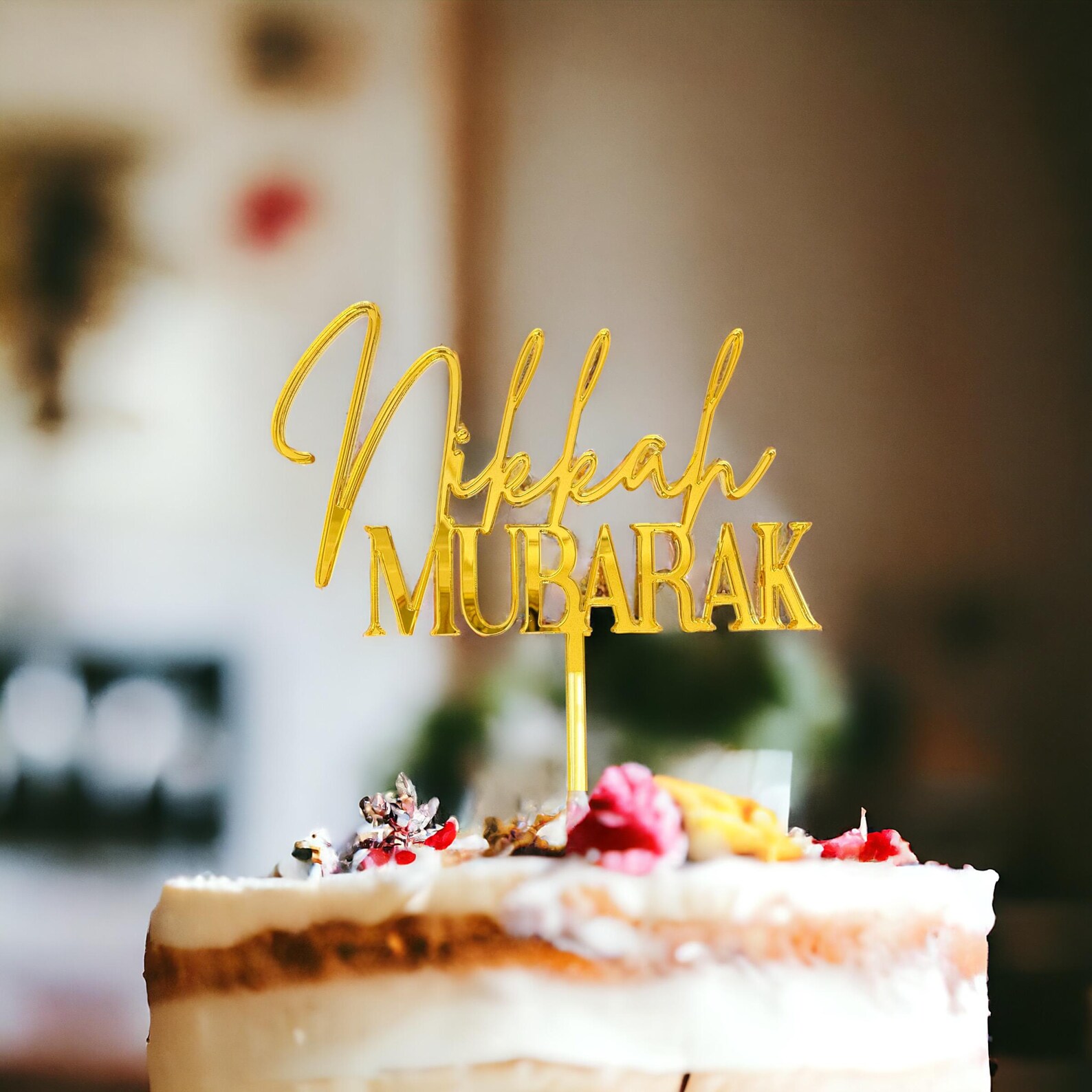 Acrylic Nikkah Mubarak Cake Topper Cake Charm Decoration Wedding Nikah ...