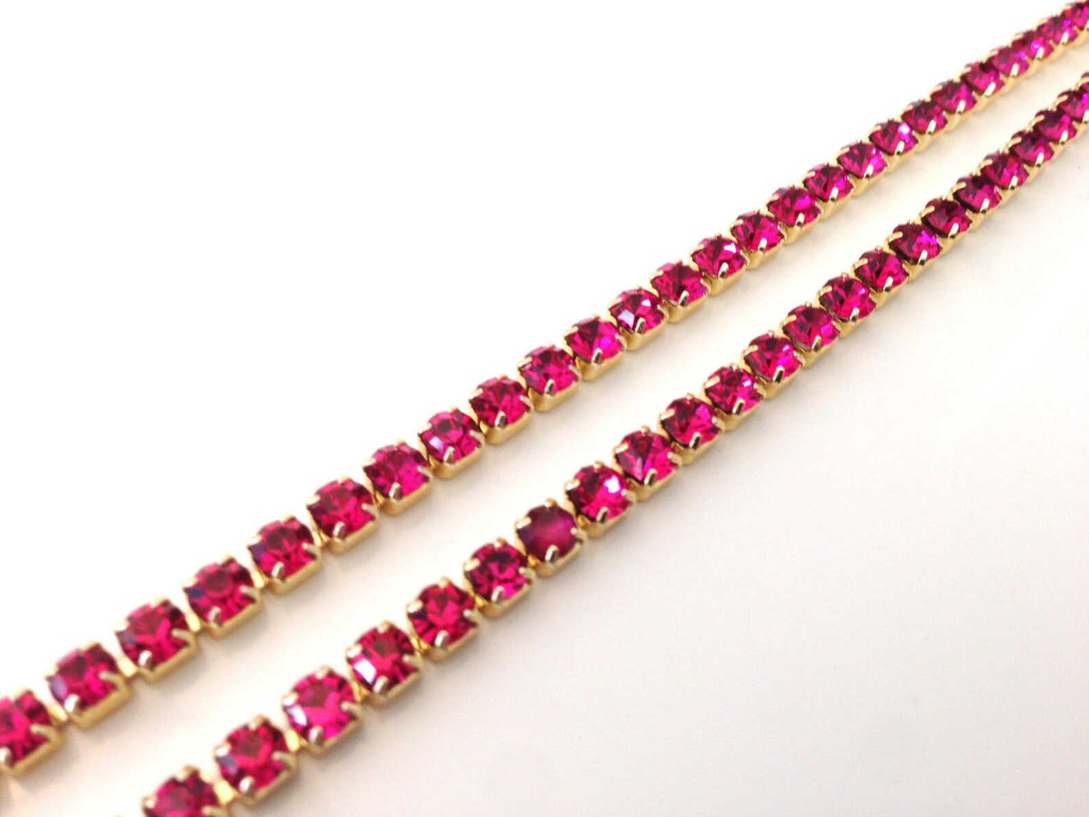 1m A Quality Gold Base Diamante Rhinestone Crystal Chain Lace | Etsy