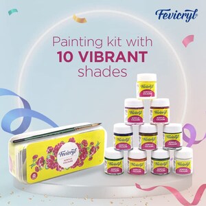 Pidilite Fevicryl Acrylic 10 Colours DIY Paint Rich Pigment Non-craking ...