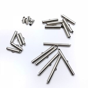 Slide on End Clasp Tubes Slider End Caps in Silver Gold for Jewellery ...