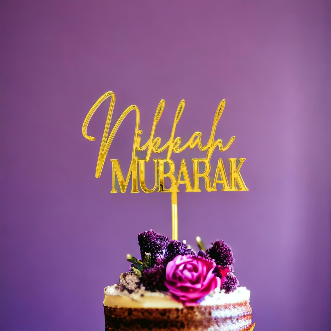 Acrylic Nikkah Mubarak Cake Topper Cake Charm Decoration Wedding Nikah ...