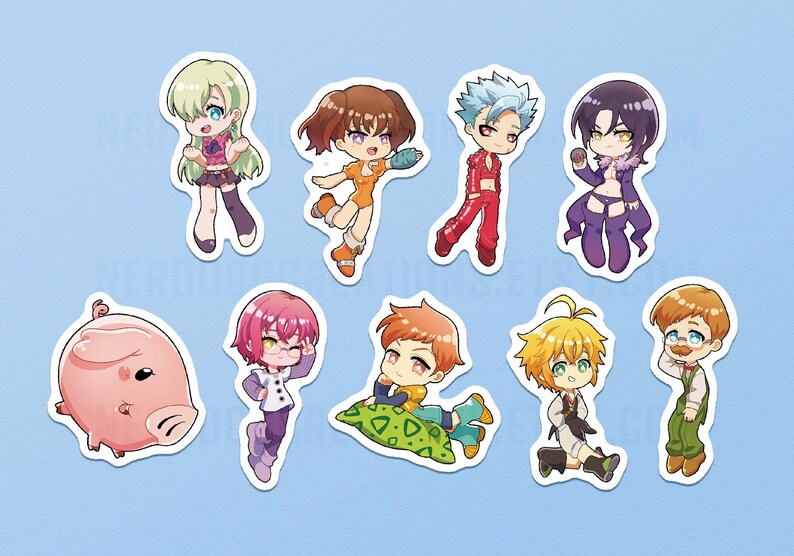 Seven Deadly Sins Sticker Set / Anime / Laptop / Desktop / | Etsy