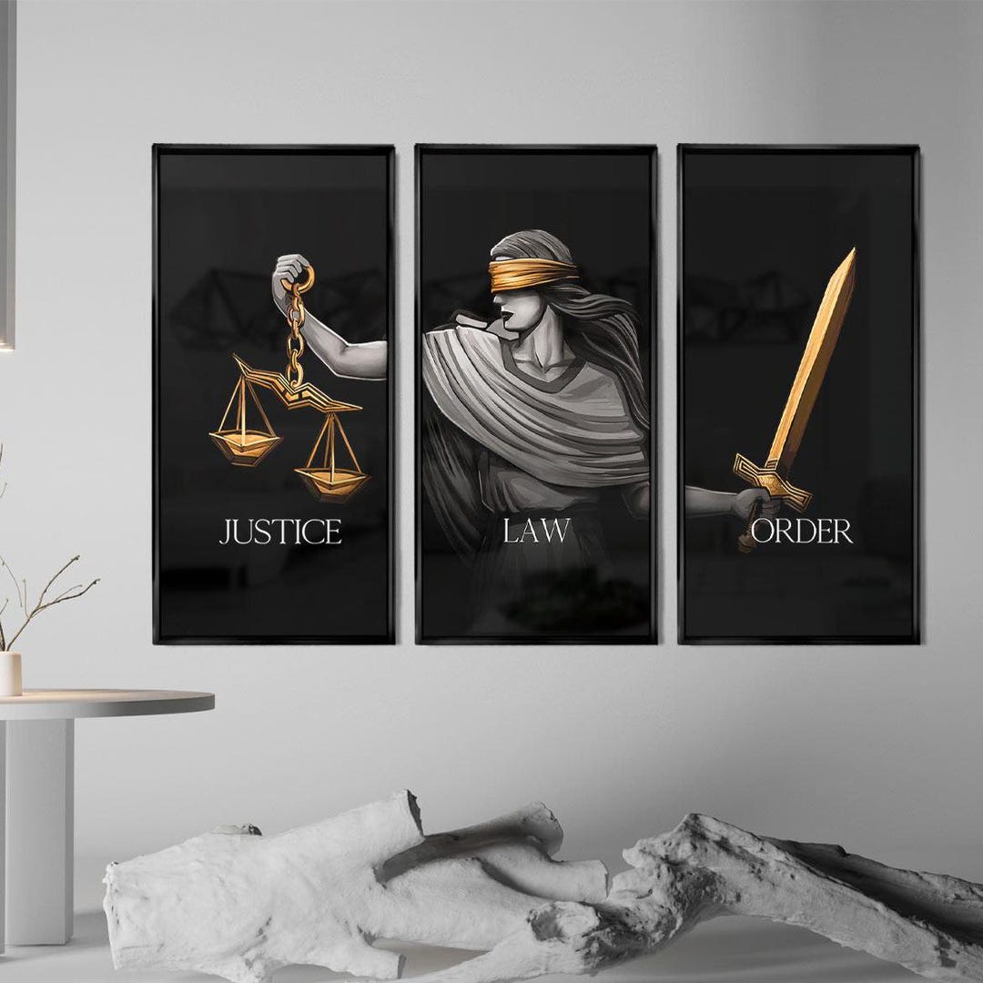 Elegant Lady Justice Wall Art - Scales of Justice Canvas Print - Lawyer ...