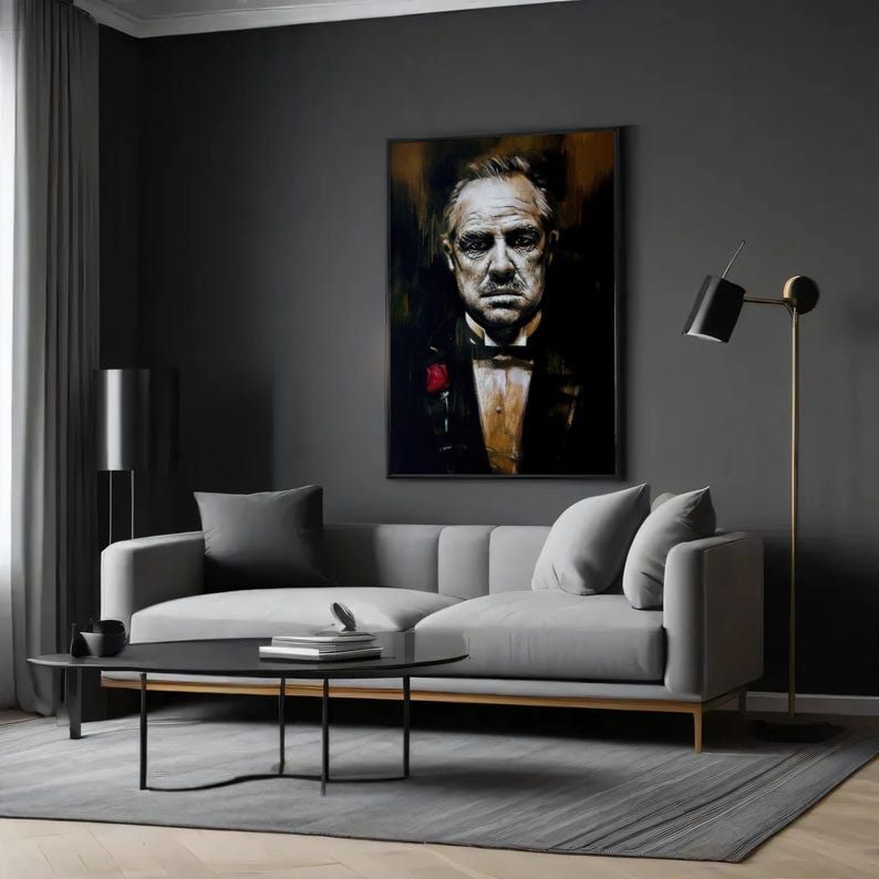 The Godfather Vito Corleone, Canvas Print Home Decor, Film Artist ...