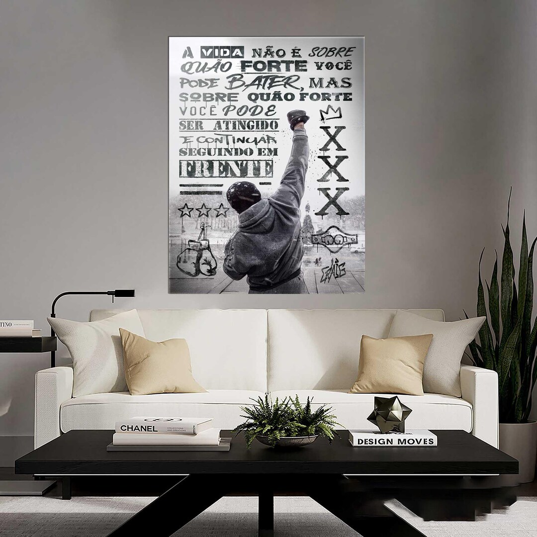 Rocky Balboa Motivational Canvas Wall Art – Urban Boxing Graffiti Print ...