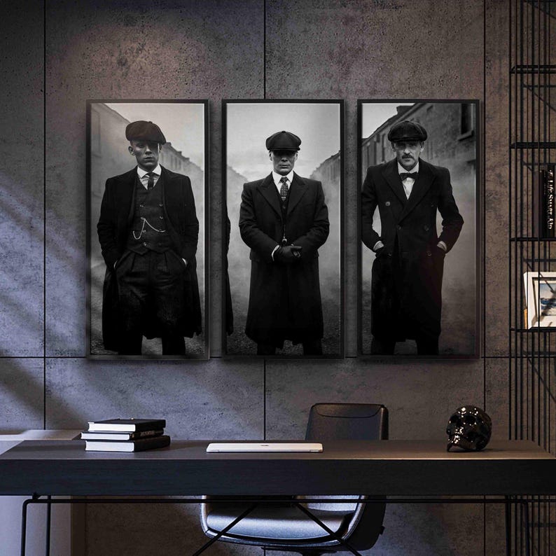 Peaky Blinders Trio Frame | Three-piece Canvas Wall Art | Shelby ...